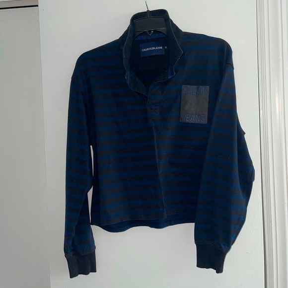 Calvin Klein | Tops | Vintage Calvin Klein Cropped Rugby Shirt | Poshmark